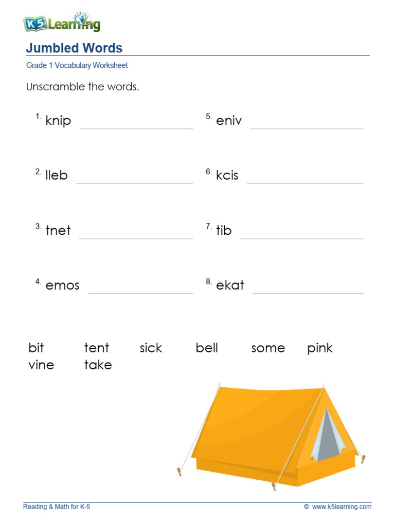 1st Grade Jumbled Words 2 | PDF