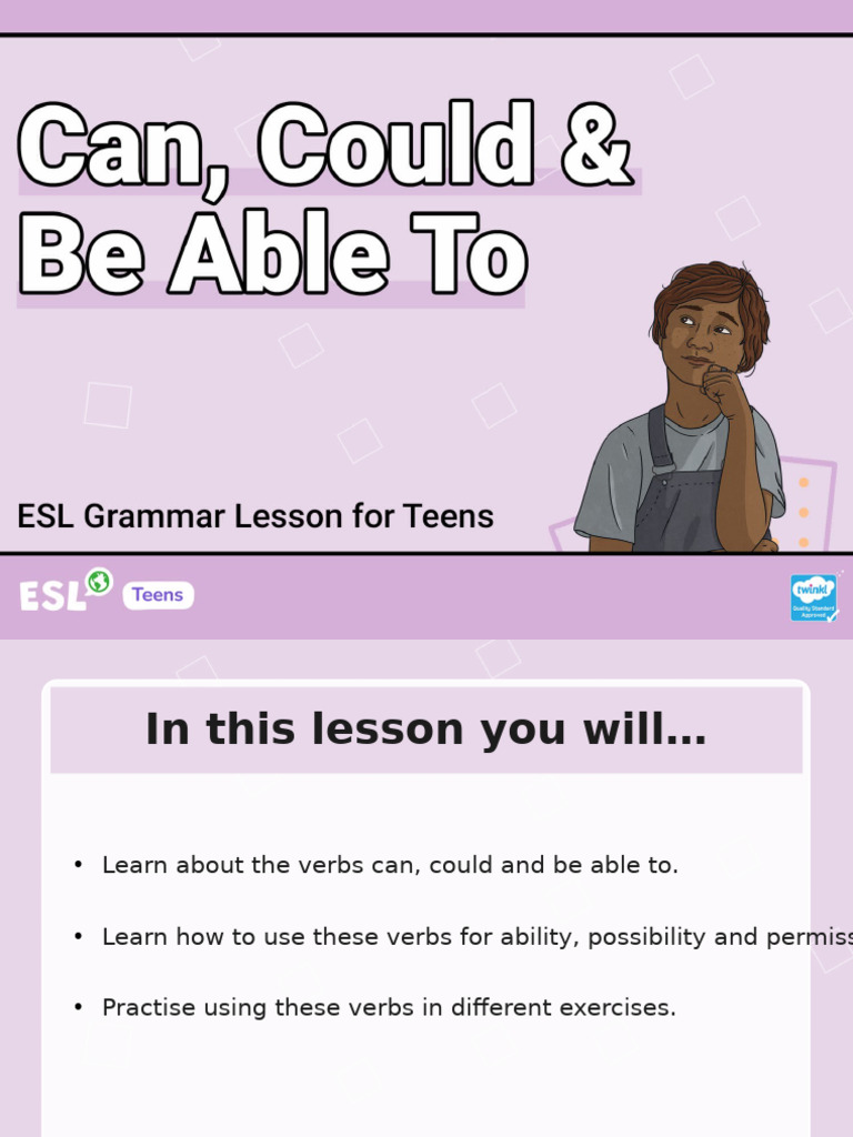 T 1730826307 Esl Can Could Be Able To PPT Teens b1 Ver 2 | PDF | Verb ...