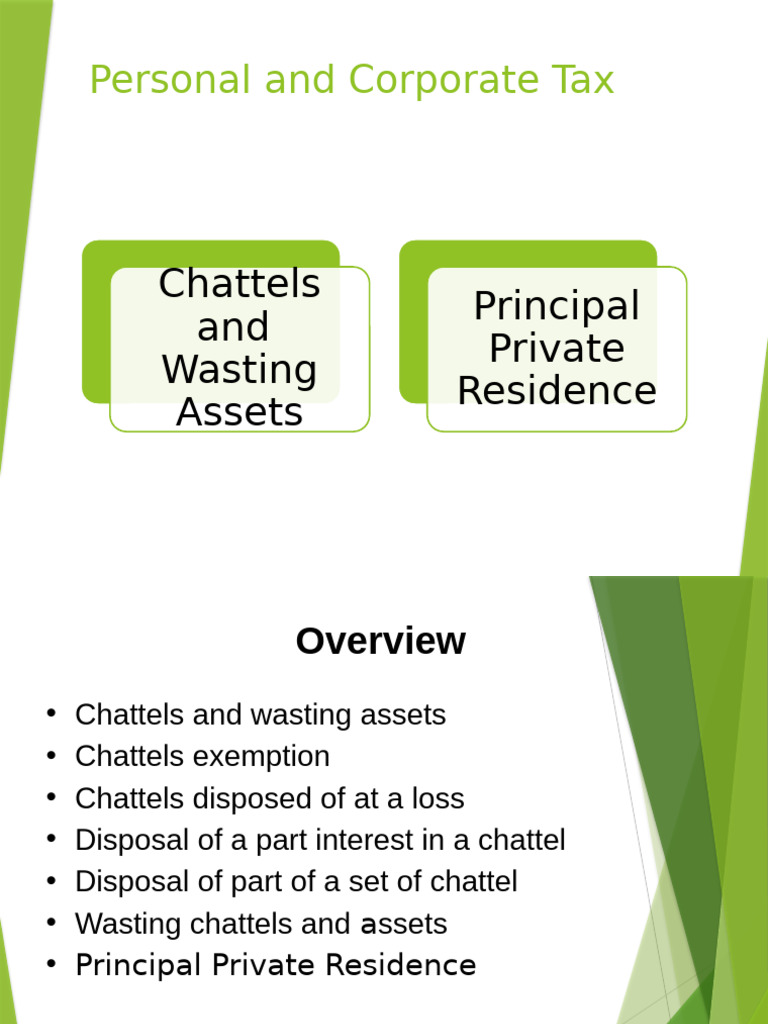 Week 3 - Chattels. Wasting Assets and PPR(1) | PDF | Capital Gains Tax ...