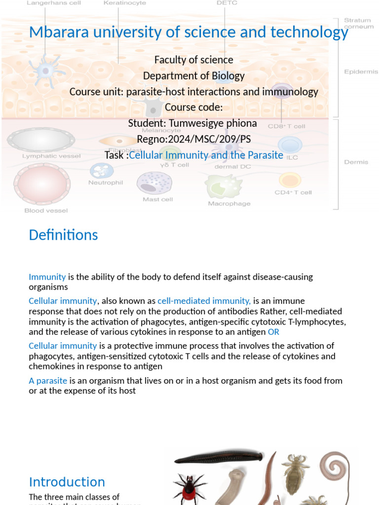 Cellular Immunity in Parasitic Infections | PDF | T Helper Cell ...