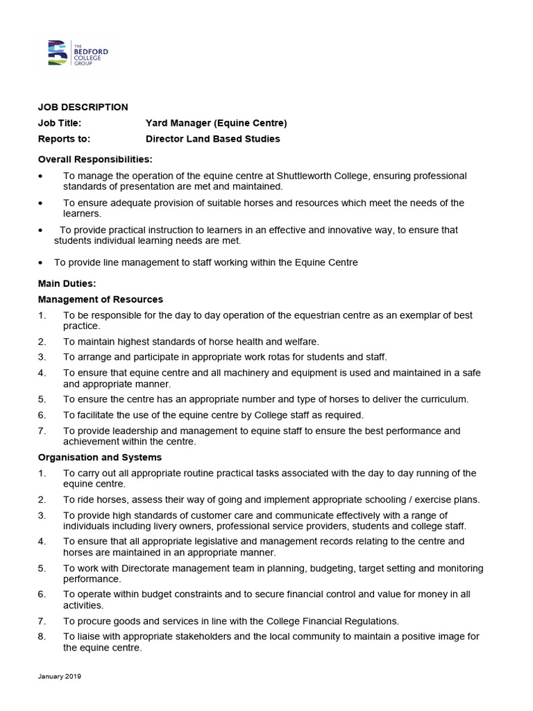 JD Yard Manager | PDF | Occupational Safety And Health | Horses