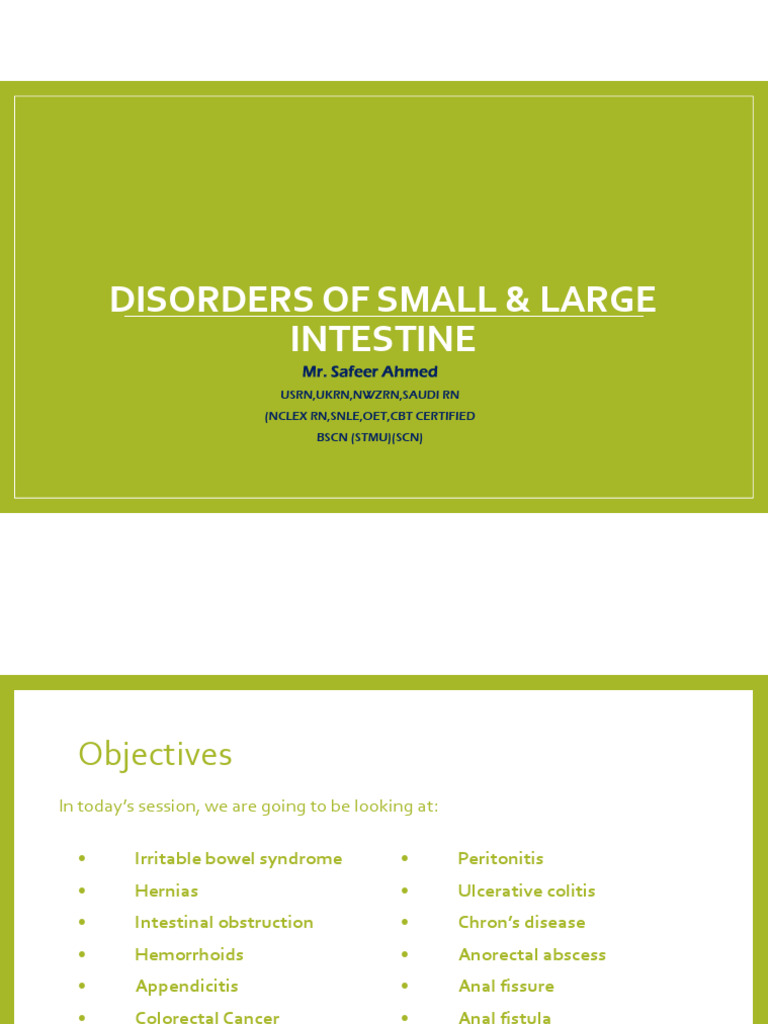 Disorders of The Small and Large Intestine Unit B by Safeer | PDF ...