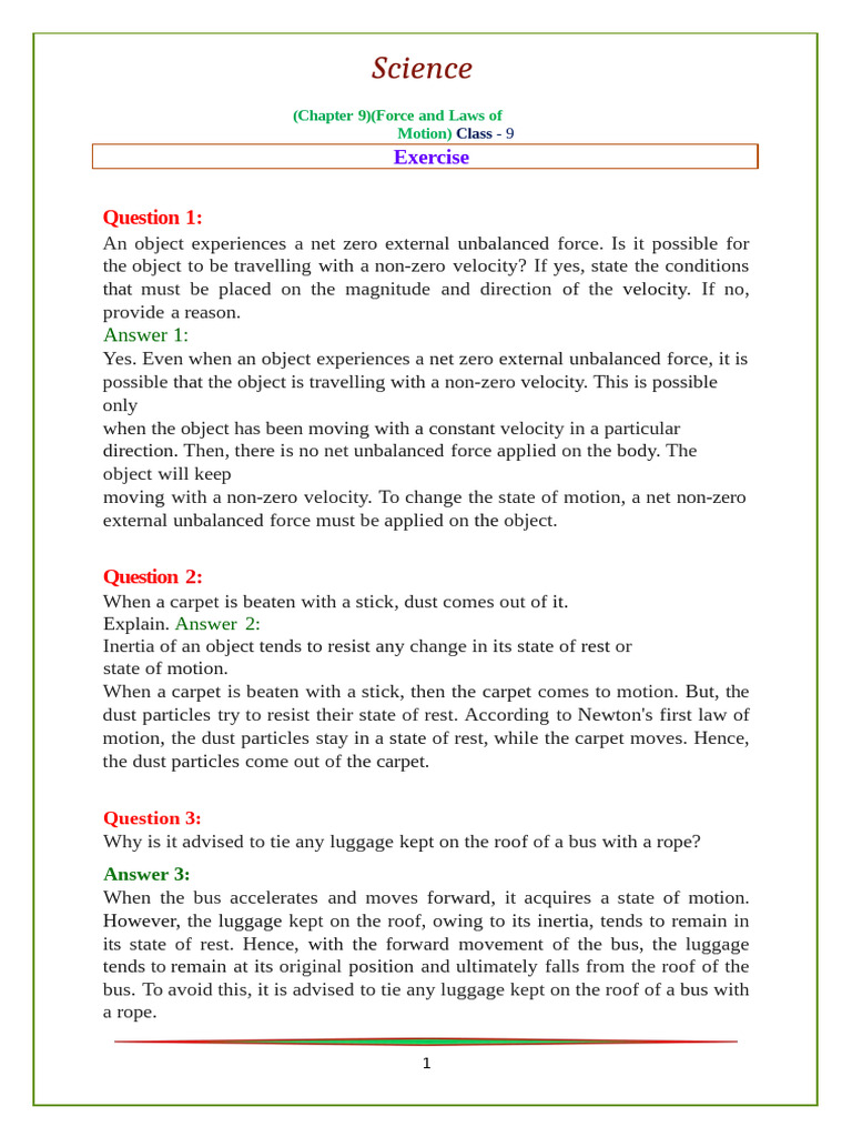 Understanding Force and Motion Concepts | PDF | Force | Momentum