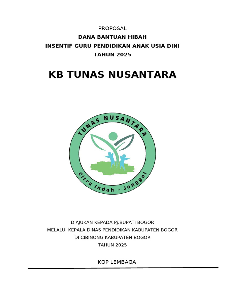 Contoh Proposal Pengajuan Insentif Guru TH 2024 | PDF