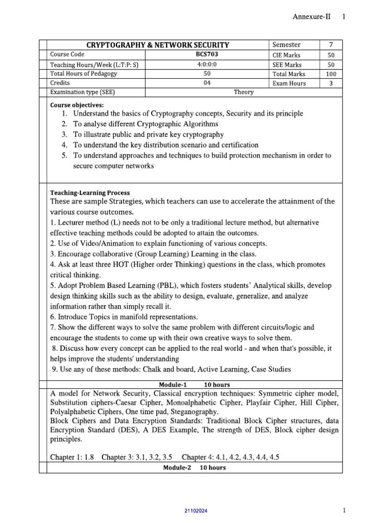 BCS703 Syllabus | PDF