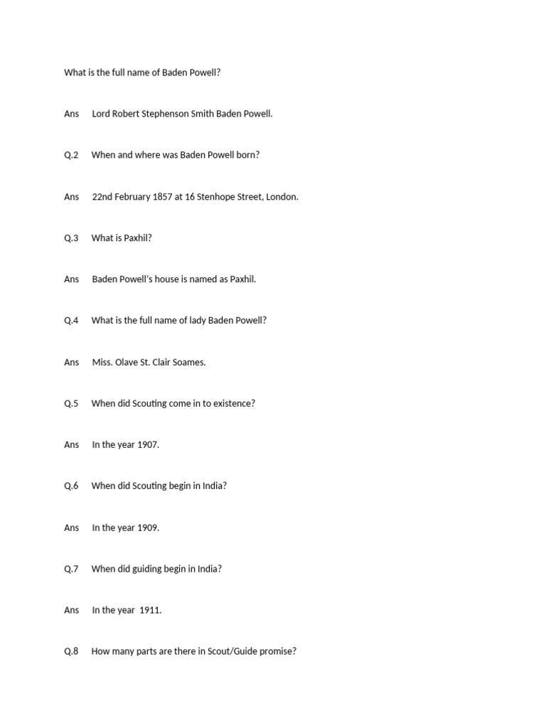 Scout Pravesh Question Bank | PDF | Scouting | Youth Movements