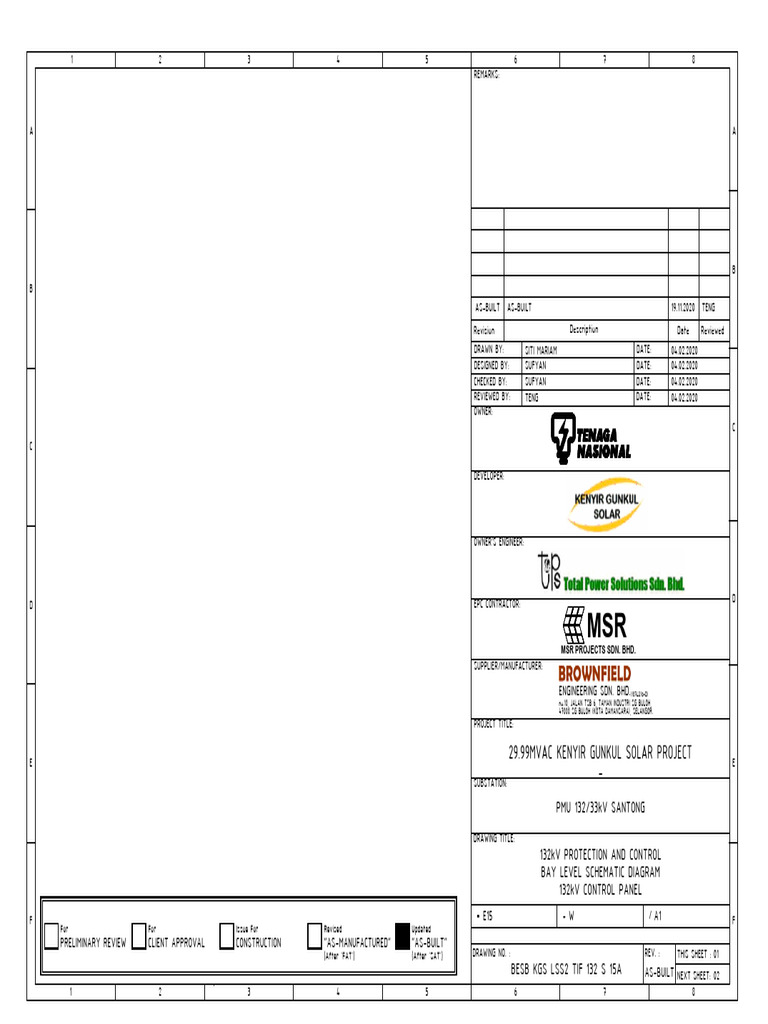 PMU 132/33kV Santong Control Panel | PDF | Relay | Switch