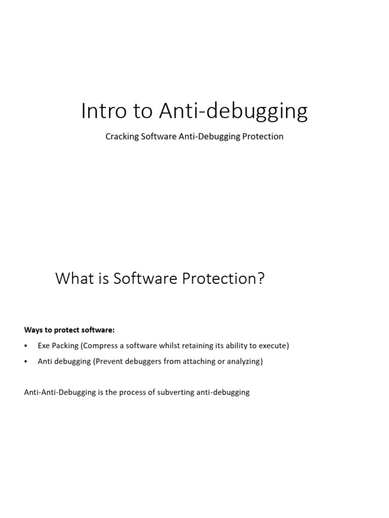 097 Intro To Anti Debugging | PDF