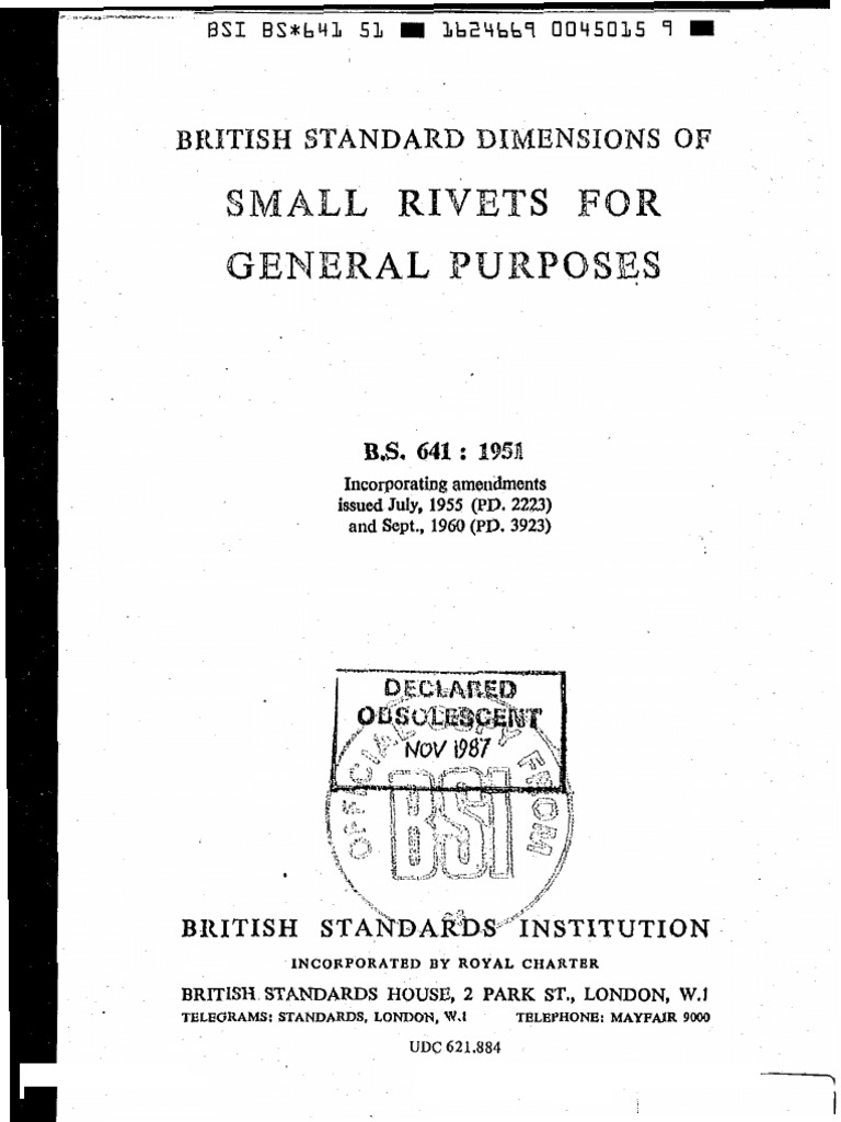 British Standard for Small Rivets | PDF | Rivet | Mechanical Engineering