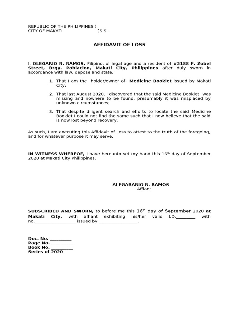 Aff Loss Medicine Booklet | PDF