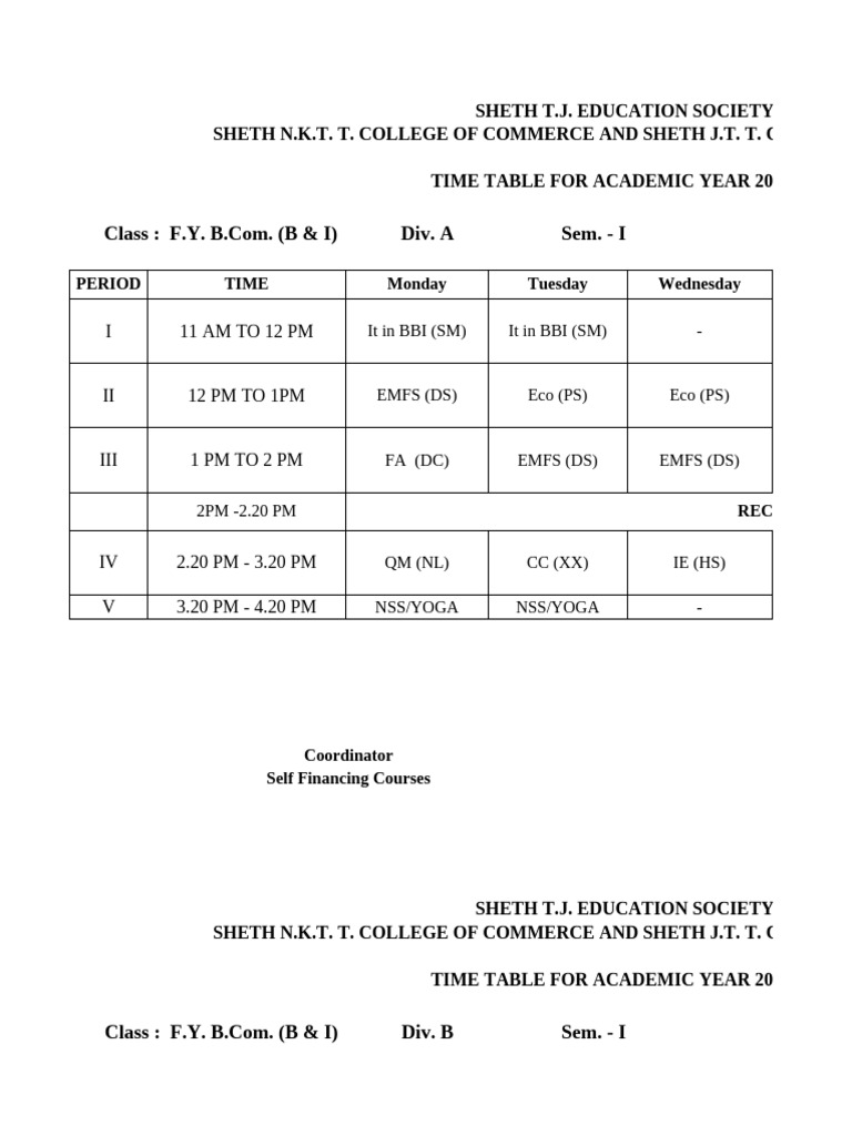 21-6-25 Revised BBI TT 2025-26 | PDF