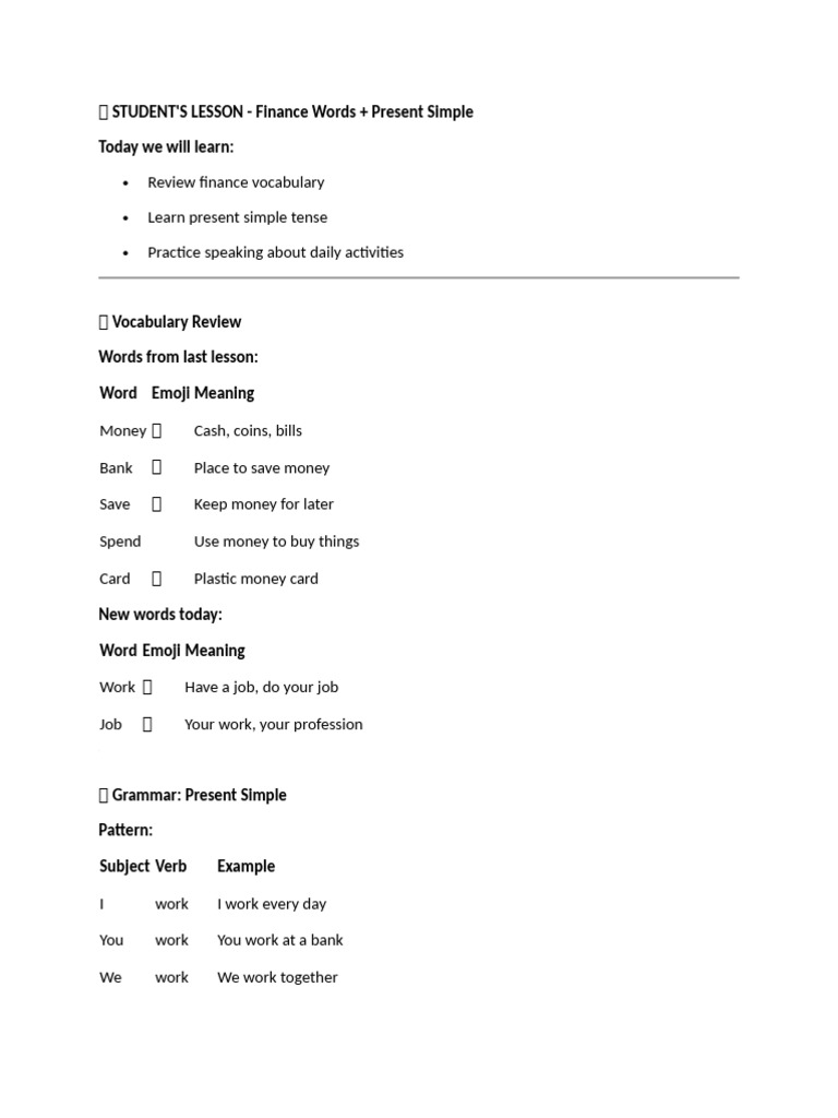Lesson 2.5 Present Simple | PDF | Syntax | Linguistics