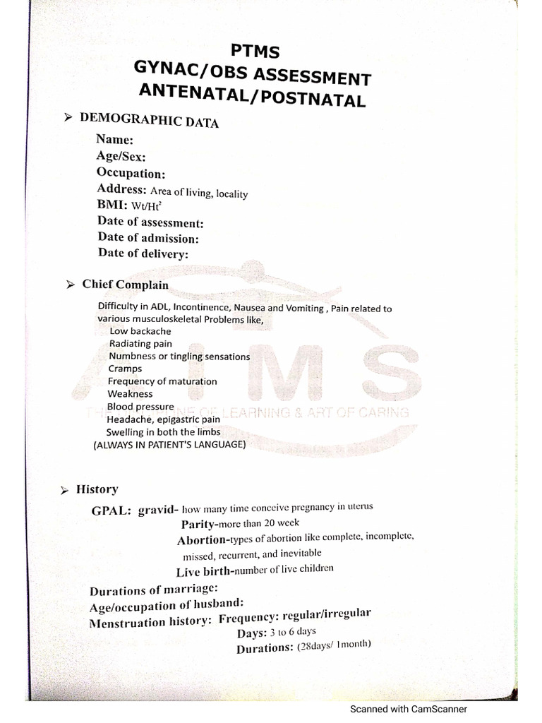 Obs Gyn Assessment | PDF