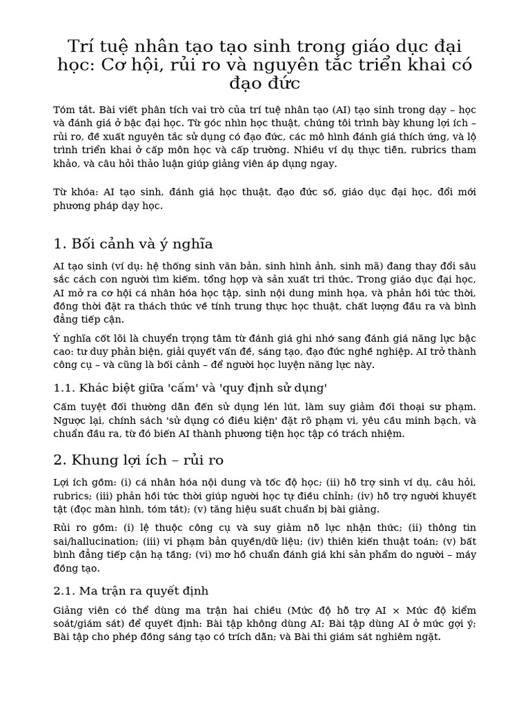 AI Trong Giao Duc Dai Hoc | PDF