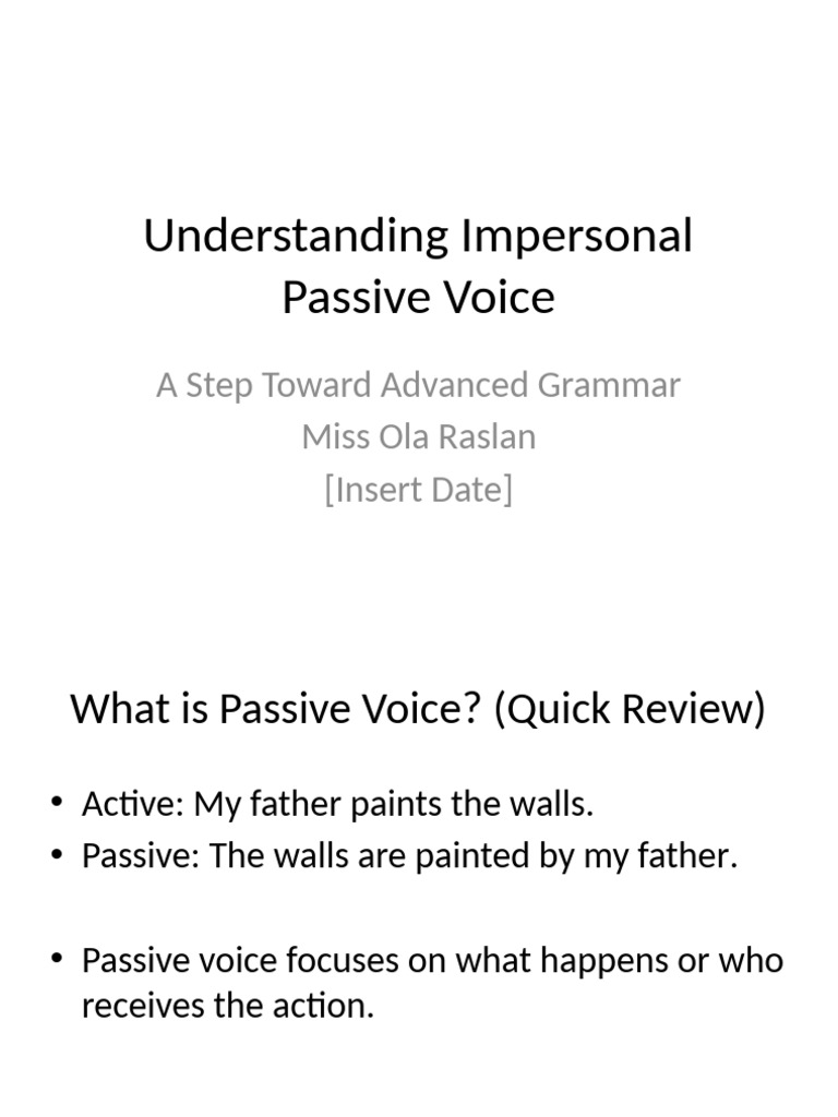 Impersonal Passive DOC 20250713 WA0001 | PDF