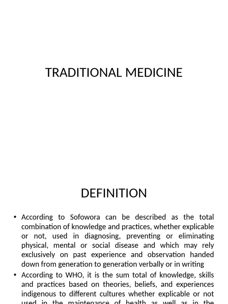 Traditional Medicine 1 | PDF | Traditional Medicine | Alternative Medicine