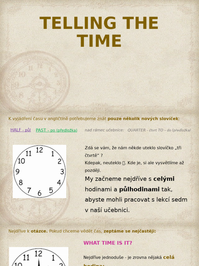 Telling The Time | PDF