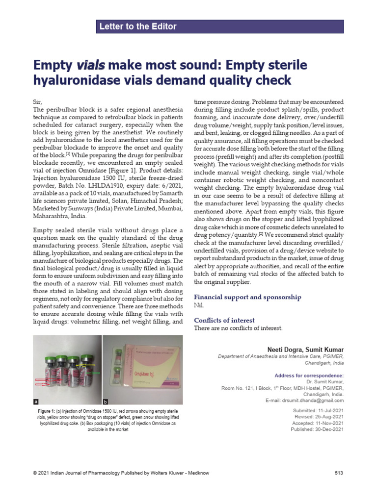 Empty Vials Make Most Sound Empty Sterile.13 | PDF | Health Care ...