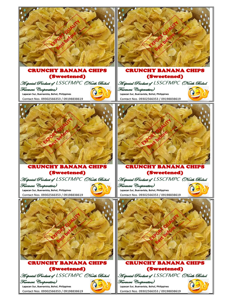 Sweetened Crunchy Banana Chips Bohol | PDF