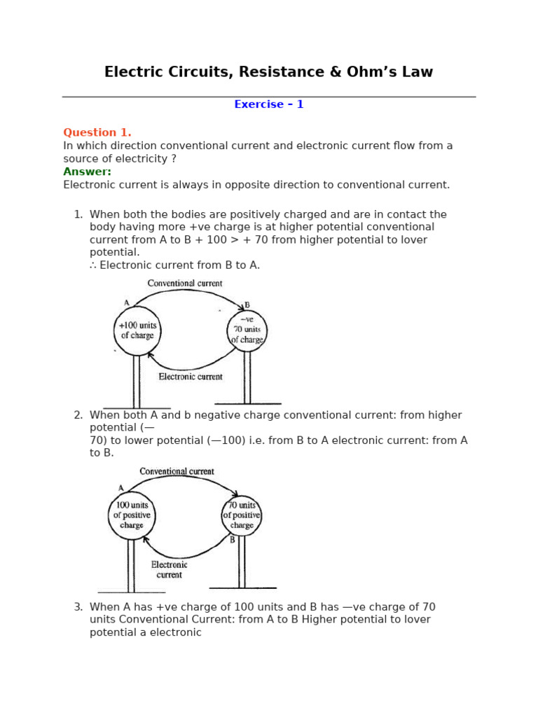 Electric Circuits: Resistance & Ohm's Law Guide | PDF | Electric ...