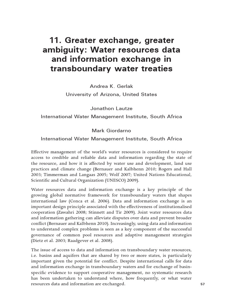 Reading - Water Resources Data and Information Exchange in The ...