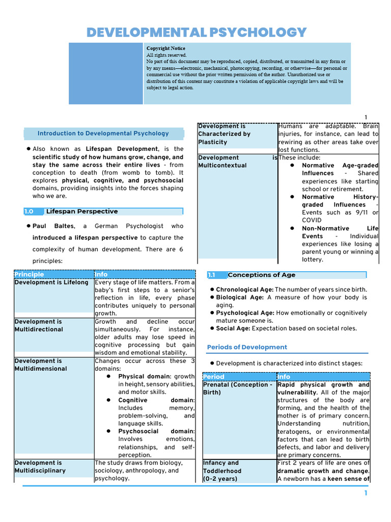 Developmental Psychology | PDF | Pregnancy | Prenatal Development