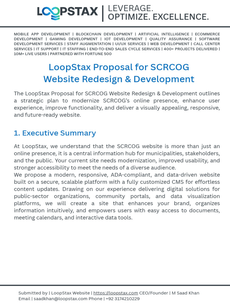 LoopStax Proposal For SCRCOG Website Redesign & Development | PDF | Web ...