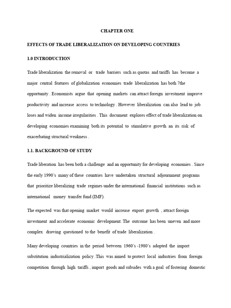 Effects of Trade Liberalization On Developing Economies | PDF ...