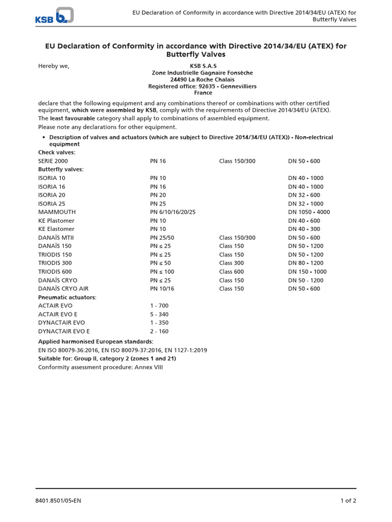 ATEX Compliance for Butterfly Valves | PDF | Equipment | Mechanical ...