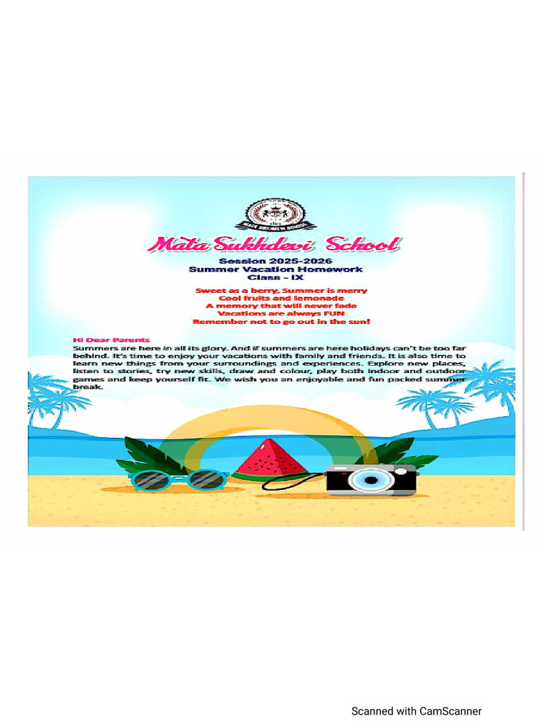 HHW 9 Class (Summer) | PDF