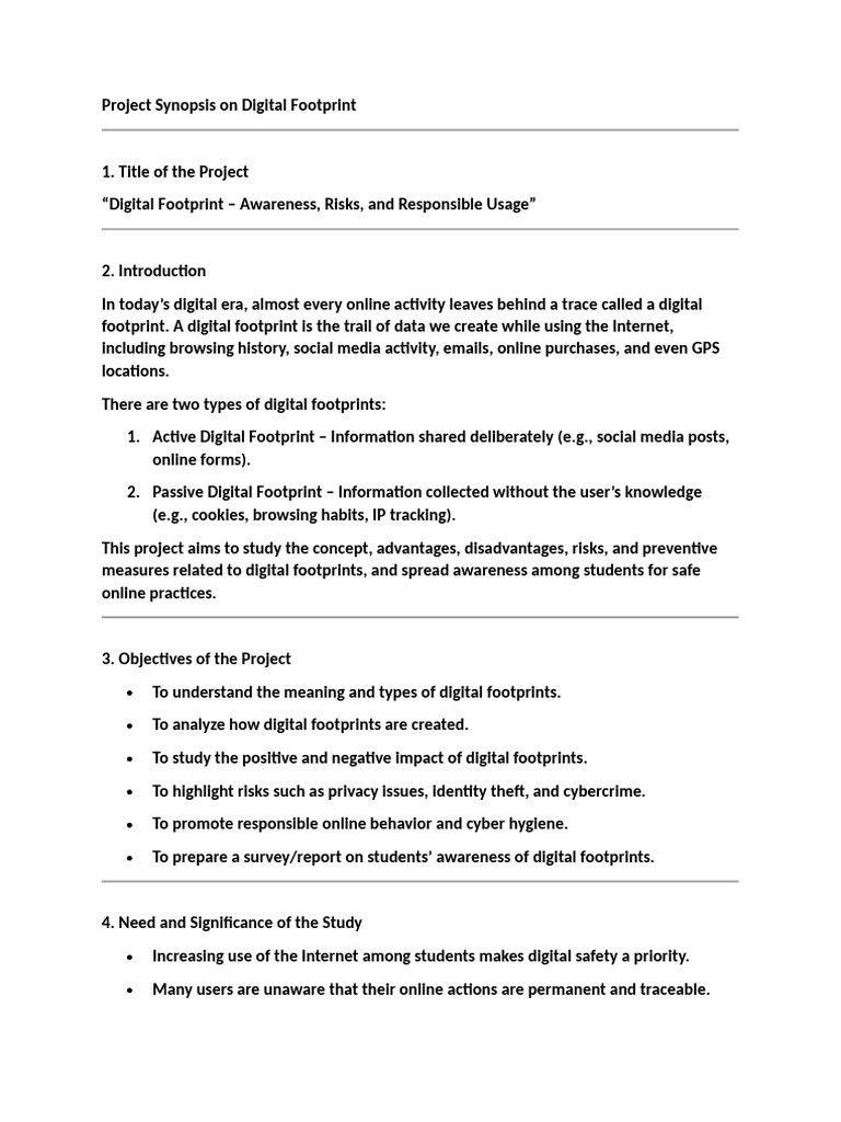 Digital Footprint Awareness Project | PDF | Information Science ...