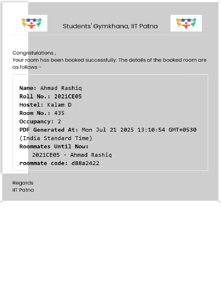 Room Allocation Details | PDF