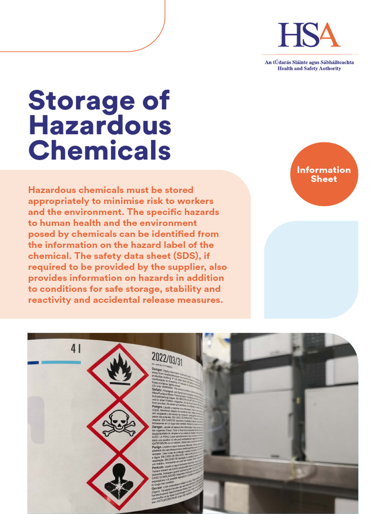 Safe Storage of Hazardous Chemicals | PDF | Dangerous Goods | Hazards