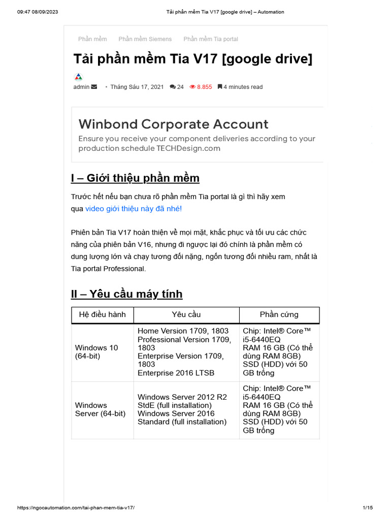 Tải phần mềm Tia V17 (google drive) - Automation | PDF