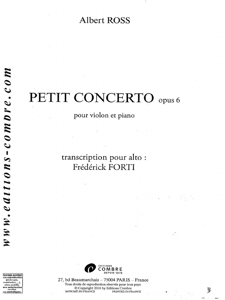 Ross Petit Concerto Vla-Pf | PDF