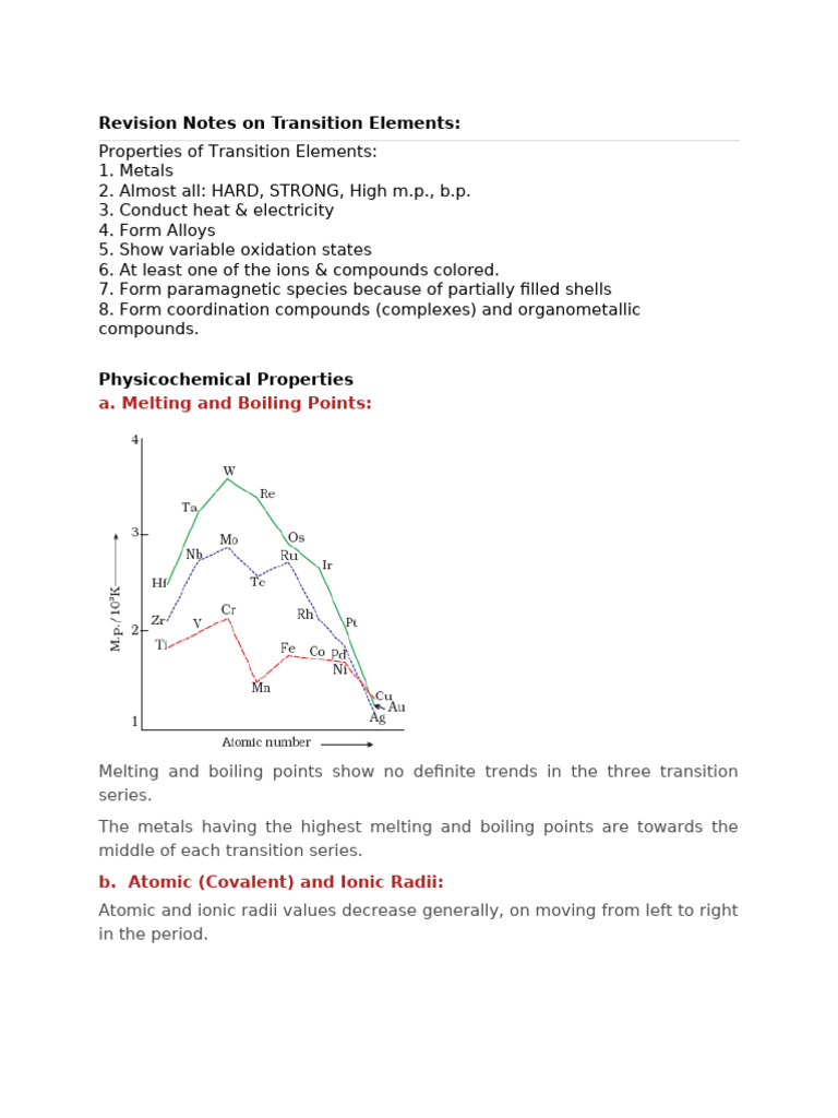 Properties and Complexes of Transition Metals | PDF | Coordination ...