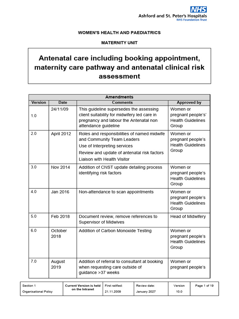 Antenatal Care Guidelines 2023 | PDF | Pregnancy | Midwife