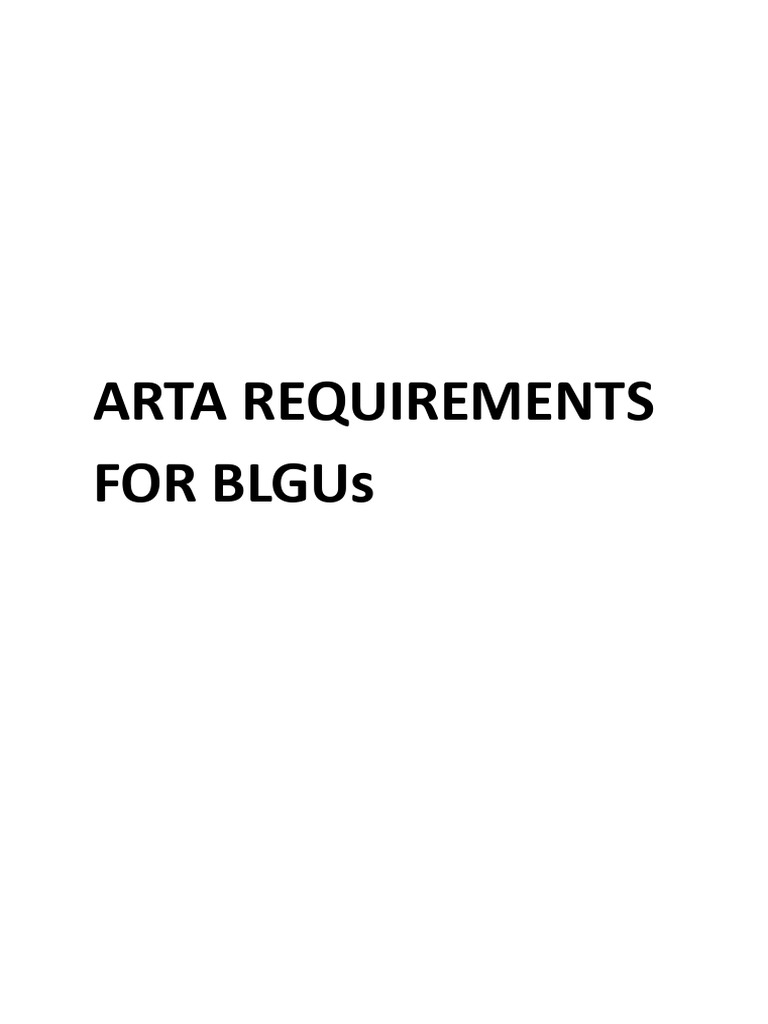 ARTA Compliance Guide for BLGUs | PDF