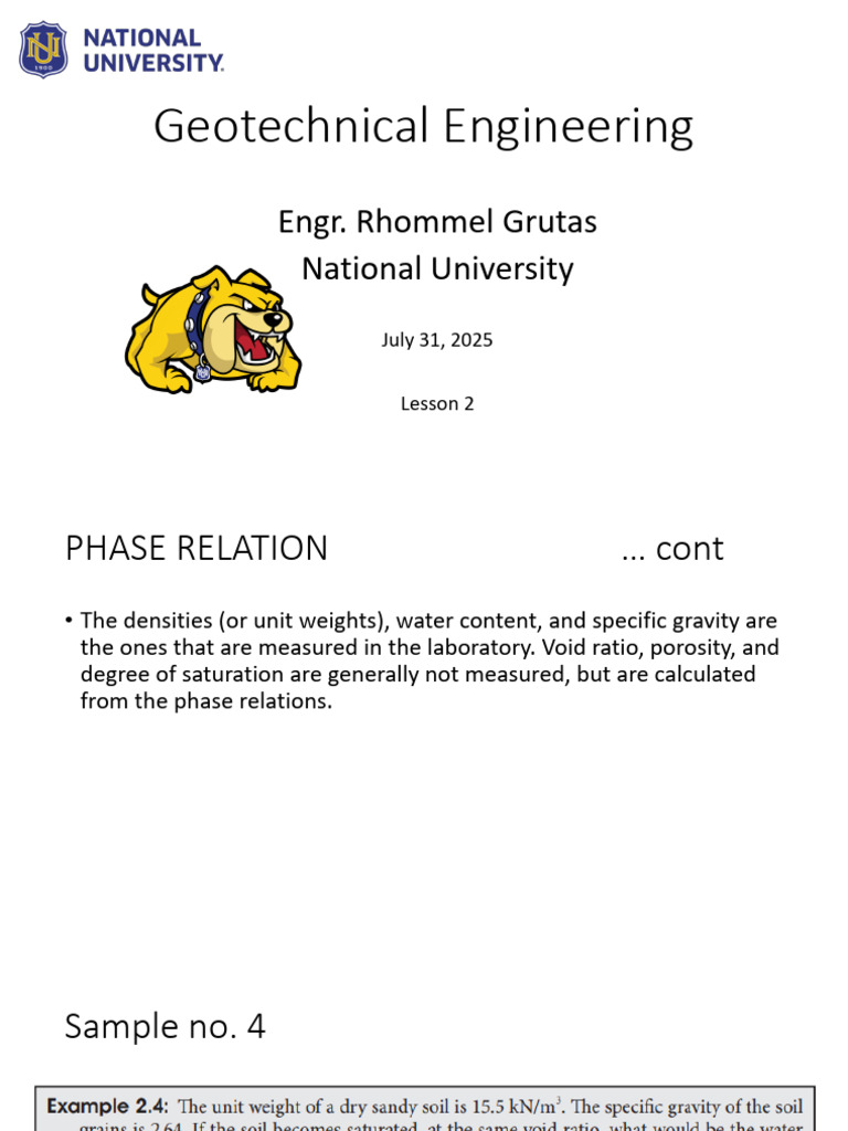 Geotechnical Engineering Lesson2 | PDF | Applied And Interdisciplinary Physics | Physical Sciences