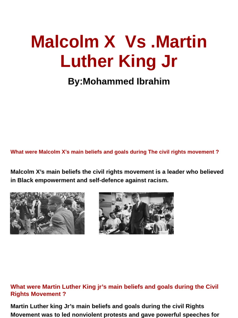 Malcolm X Vs .Martin Luther King JR | PDF