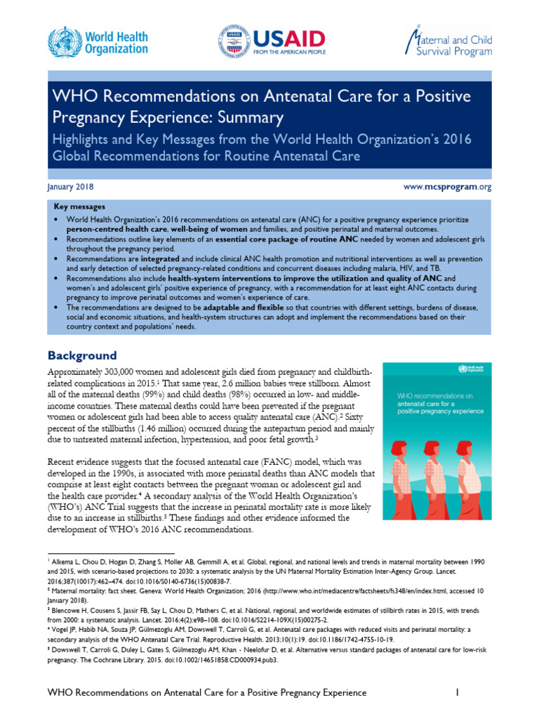ANC OverviewBriefer Letter | PDF | Gestational Diabetes | Pregnancy