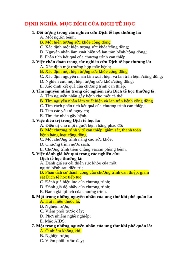 Ykhoa247.Com Trắc Nghiệm DTH Full Tổng Hợp Và Sưu Tầm | PDF