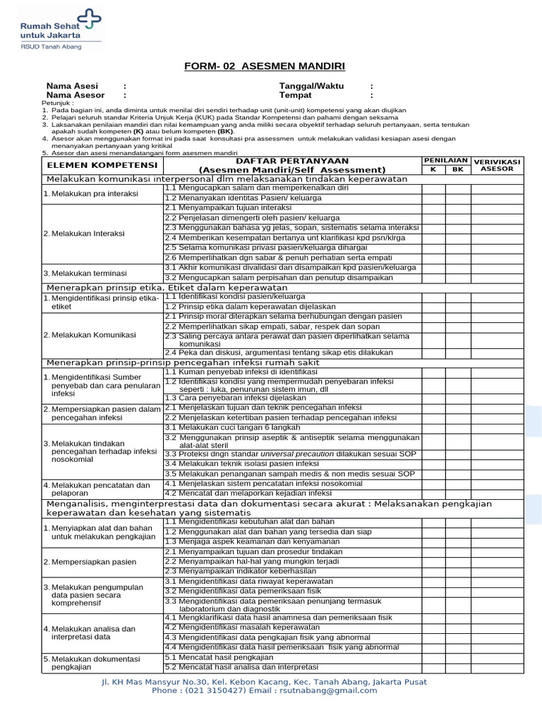 Form 2 Asesment Mandiri | PDF