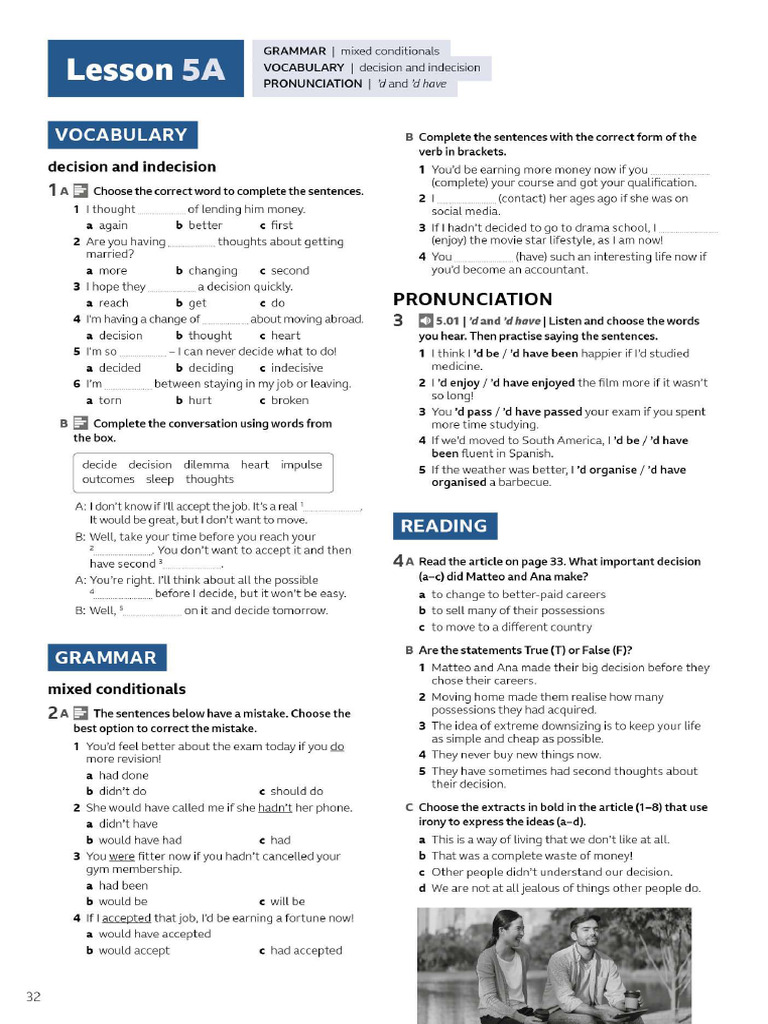Homework - B2+ Unit 5A | PDF