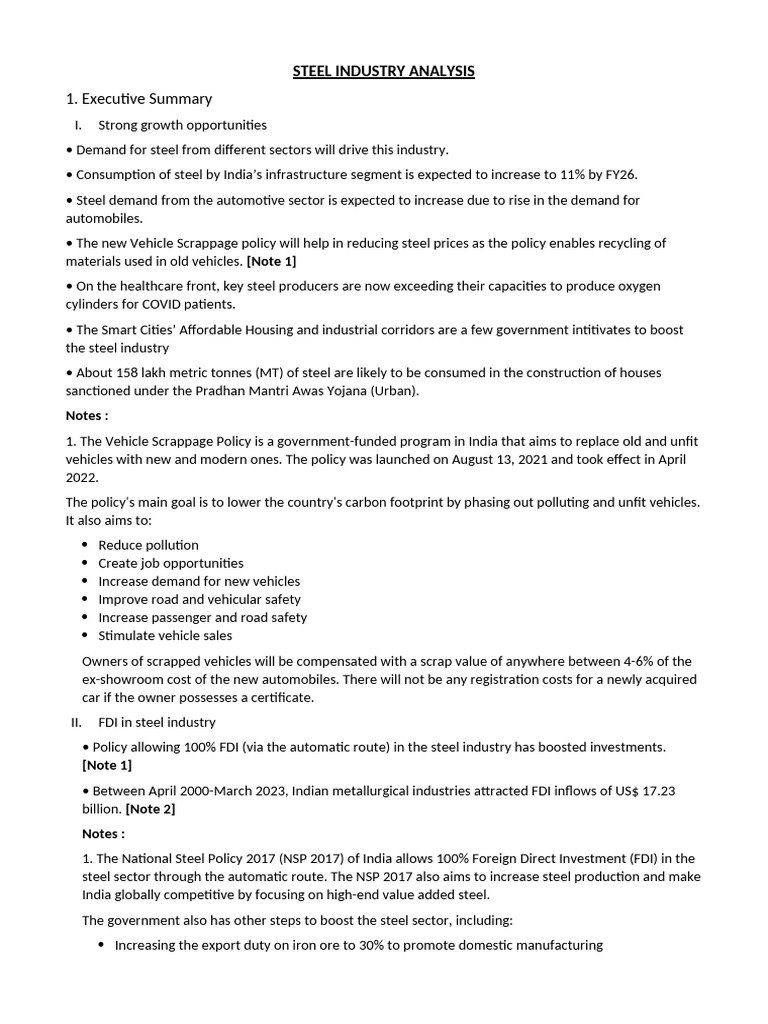 Steel Industry Analysis | PDF | Steelmaking | Steel