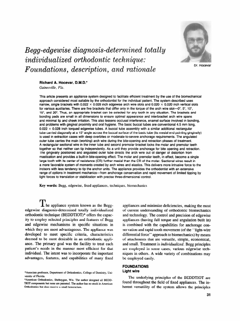 Begg-Edgewise Orthodontic Technique | PDF | Orthodontics | Dental Anatomy
