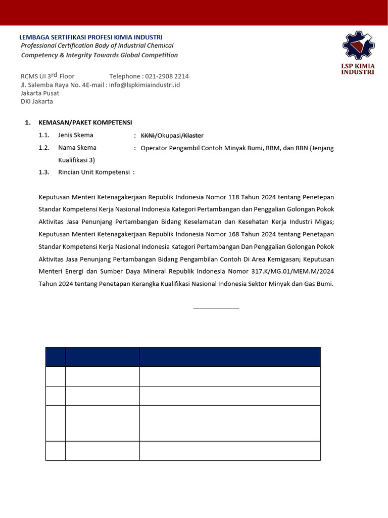 UK SKM-KI-58 Operator Pengambil Contoh Minyak Bumi, BBM, Dan BBN ...