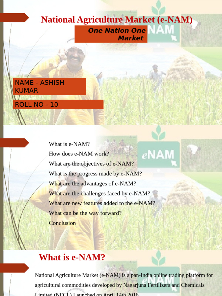 Overview of e-NAM in Indian Agriculture | PDF | Business | Financial ...