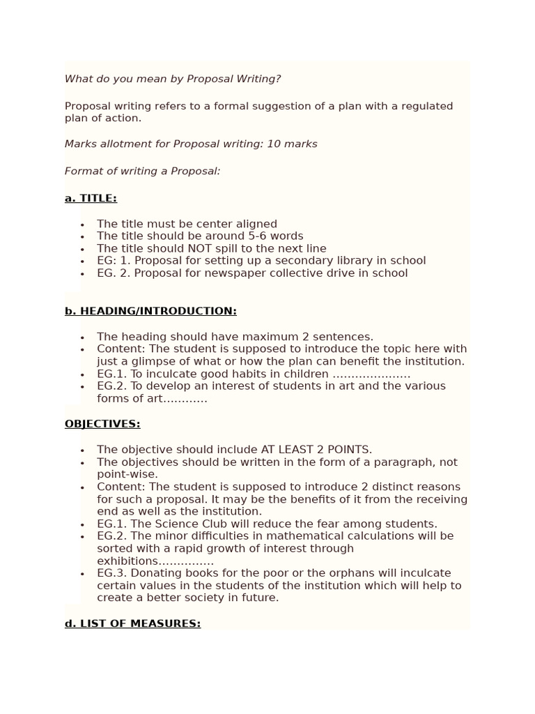 ISC Class 11 Proposal Writing Guide | PDF
