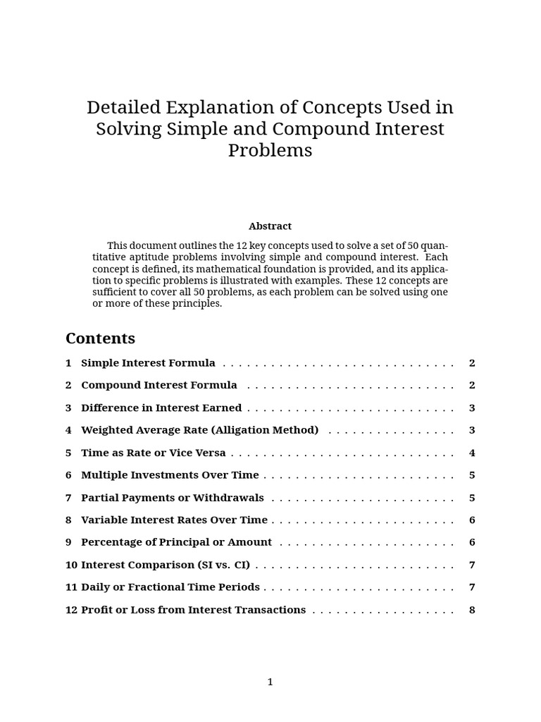 Key Concepts in Interest Calculations | PDF | Interest | Compound Interest